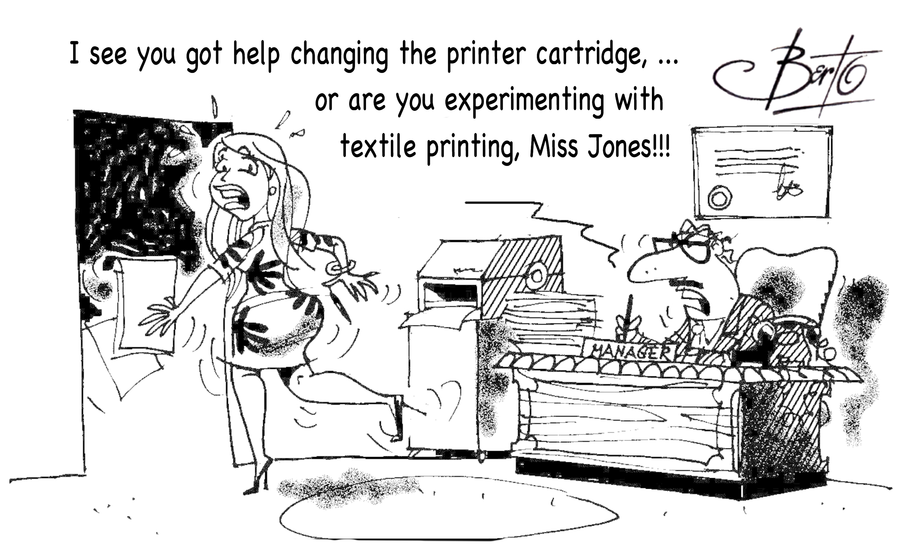 InkJet Printing on Textiles - Berto's Cheeky Cartoon - RTM World